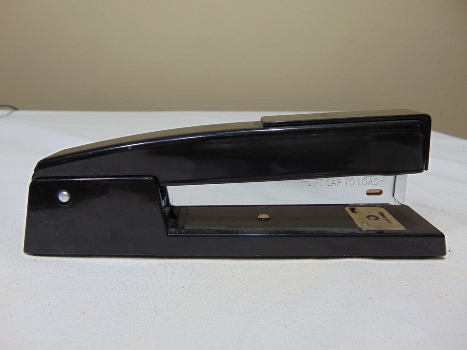 Vintage Swingline 747 Desk Top Stapler Mid Century Black Metal 94-02 ...