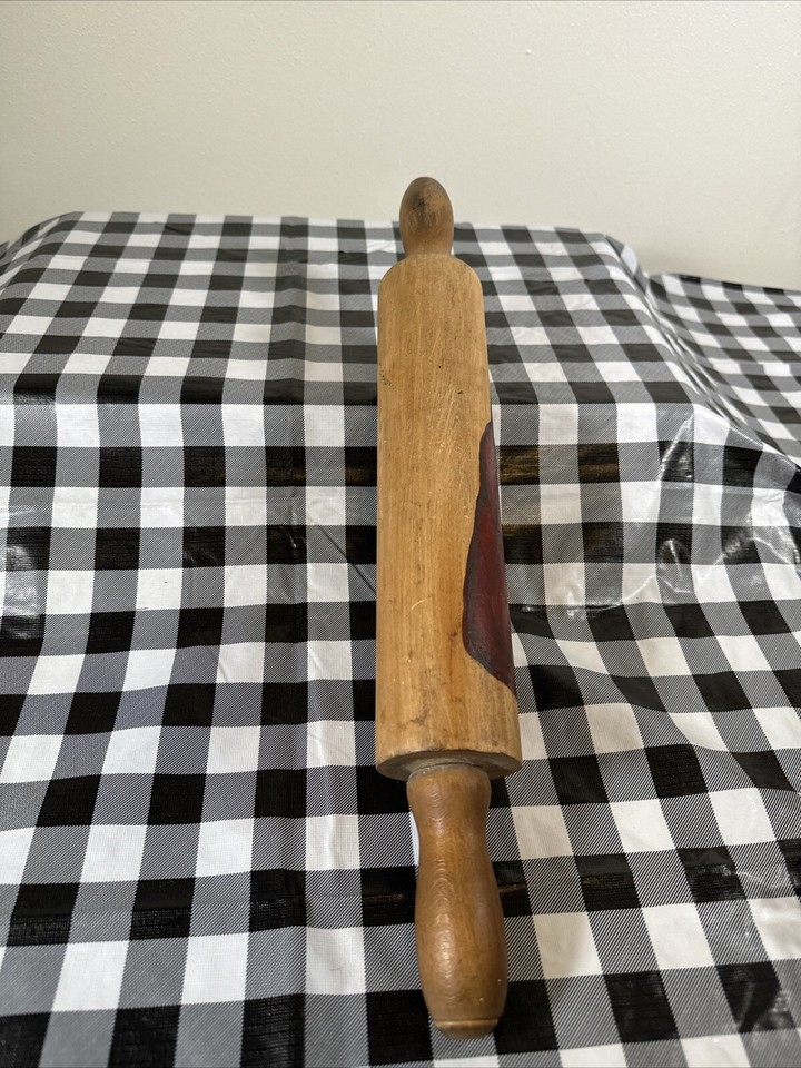 Hand Painted Wooden Santa Rolling Pin Wall Hanging, Xmas Holiday Decor ...