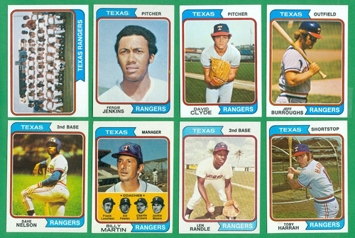 1974 TOPPS TEXAS RANGERS TEAM SET NRMT BURROUGHS FREGOSI RANDLE JENKINS ...
