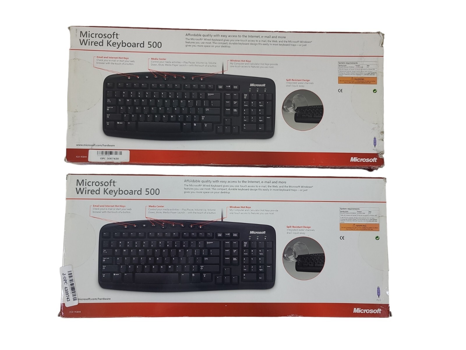 Lot Of 2 Microsoft Wired Keyboard 500 RT2300 X10-95844 | eBay