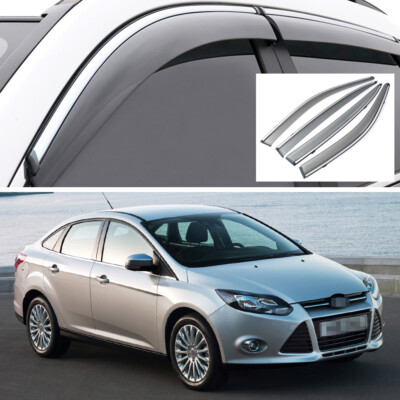 4Pcs Car Window Visor Vent Deflector Sun/Rain for Ford Focus Sedan 2012 ...