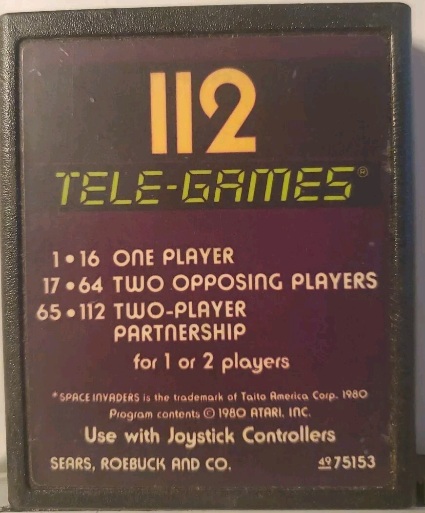 Space Invaders Sears (Atari 2600, 1978) Loose Tested Atari 2600 ...