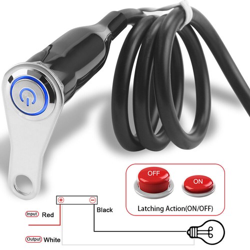 1x Handlebar Mount Push Button For Work Light Lamp 12V Motorcycle ...