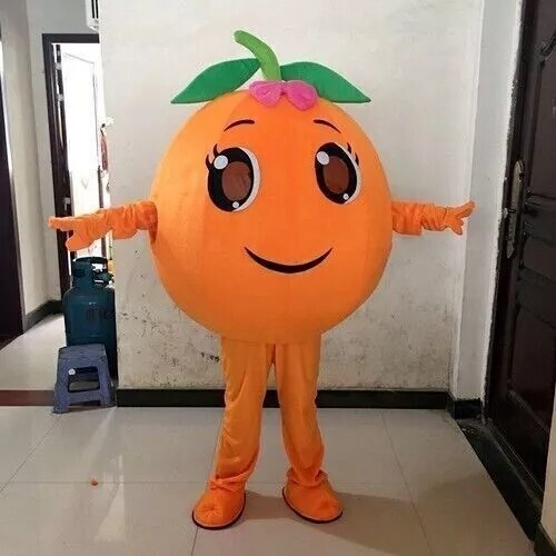 Orange Mascot Costume Adults Halloween Party Cosplay Fancy Dress Parade ...
