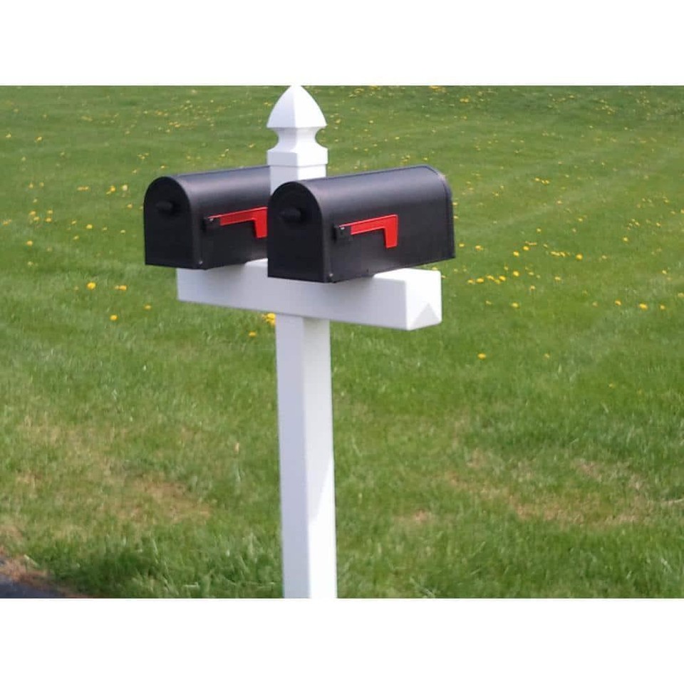 The Handy Post Double Mailbox Post 54"x31"x5" Corrosion Resistant Vinyl ...