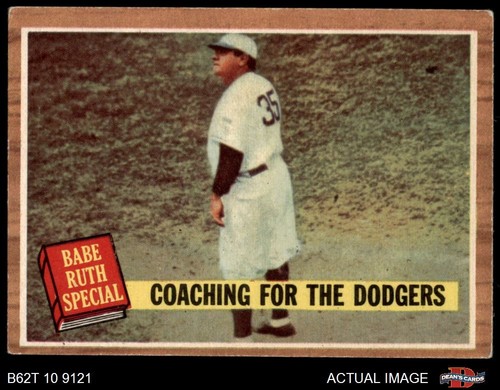 1962 Topps #142 Babe Ruth Coaching for the Dodgers GRN 2 - GOOD | eBay