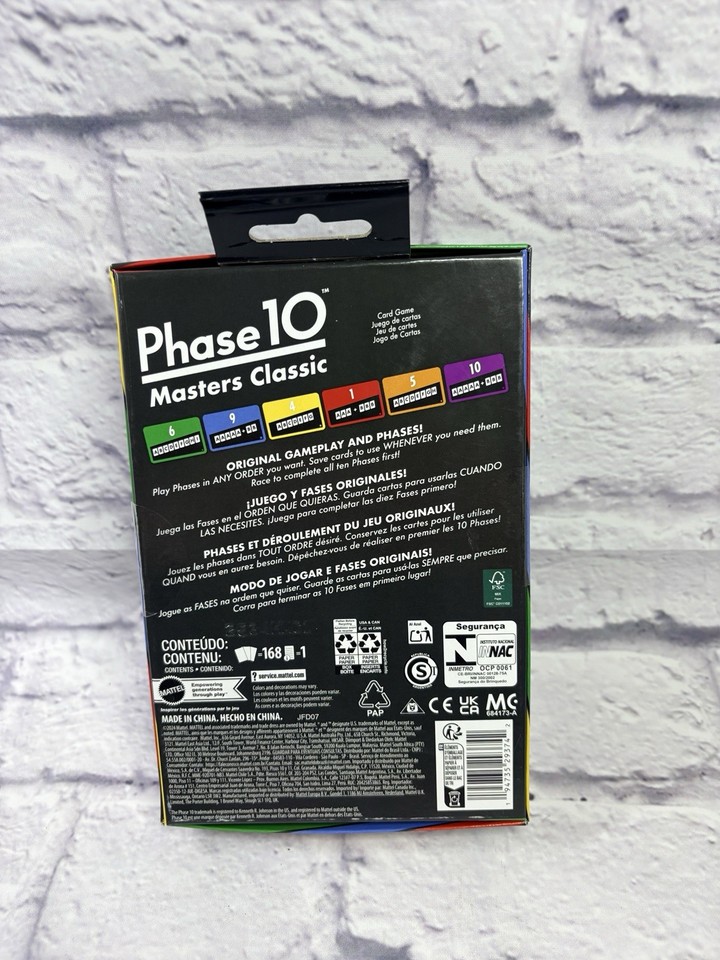 NEW Phase 10 Masters Classic Card Game Any Order Phases, 2-6 Players ...