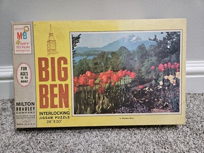 VINTAGE 1968 Milton Bradley Big Ben 1000pc Jigsaw Puzzle "Mountain ...