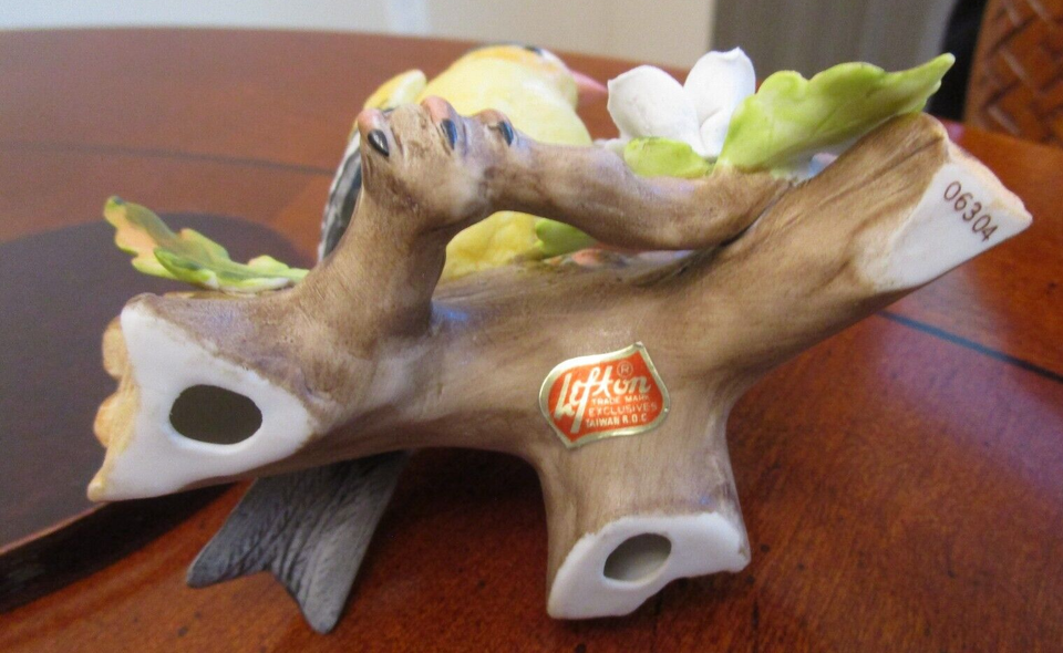 VTG LEFTON CHINA HAND PAINTED GOLDFINCH YELLOW BIRD FIGURINE 06304 W ...