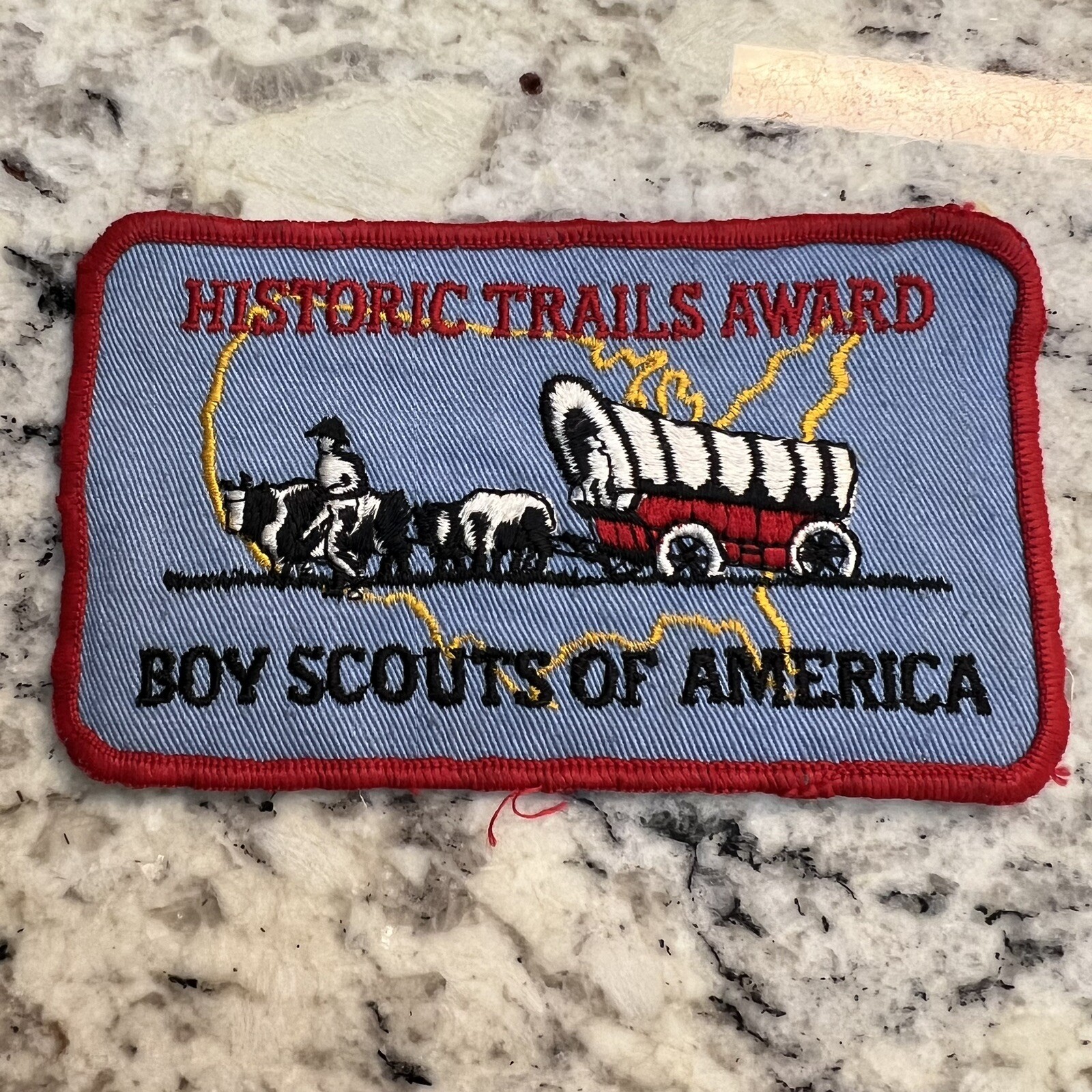 Vintage Boy Scouts BSA Patch Historic Trail Award Badge Pioneer Covered ...