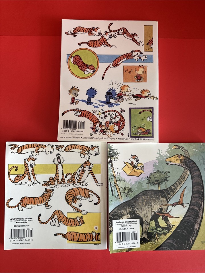 Calvin And Hobbes Lot Of 7 Comic Strip Books Bill Watterson Sunday ...