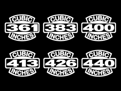 2 BIG BLOCK V8 ENGINE DECALS 361-383-400-413-426-440 MOTOR RB | eBay