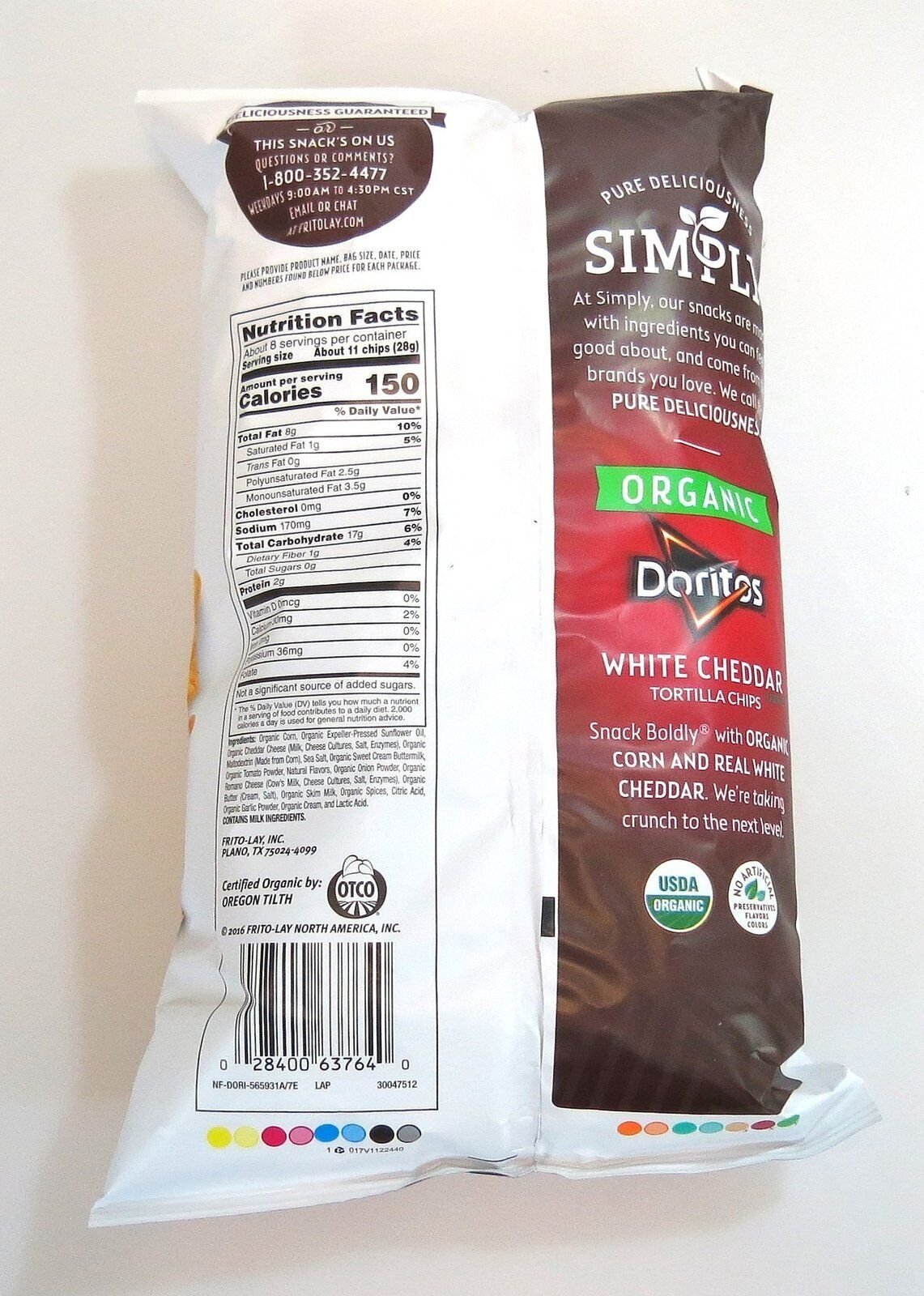 Simply Organic Doritos White Cheddar Tortilla Chips 7.5 Oz. (1 Bag) | eBay