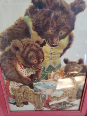 Vintage 1947 Framed Three Bears Children's Book Print Feodor ...
