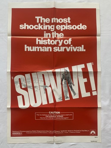 Survive, 1976 Vintage original one sheet movie poster, Drama/Thriller ...