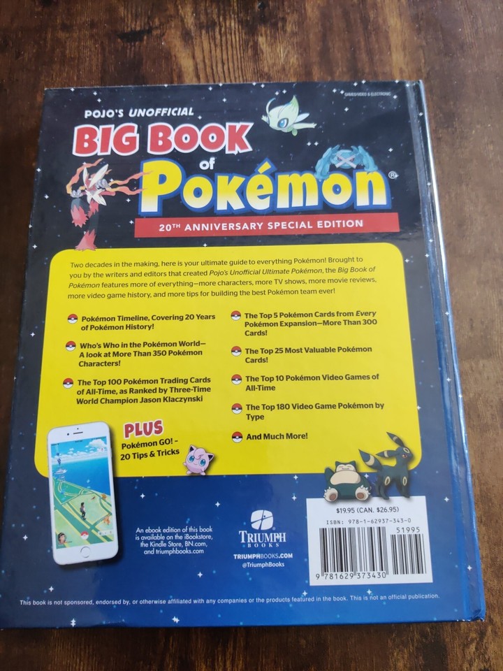 Pojo's Unofficial Big Book of Pokemon 20th Anniversary Special Edition ...