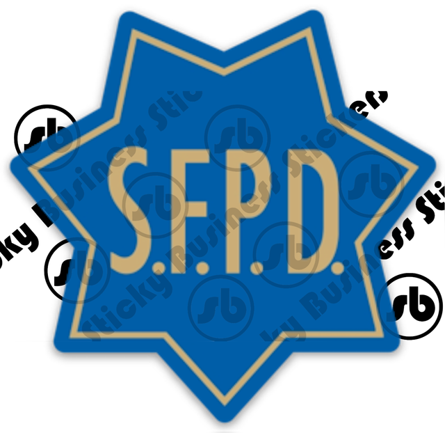 San Francisco SFPD Police Badge Shield 3 inch Vinyl Sticker Giants ...