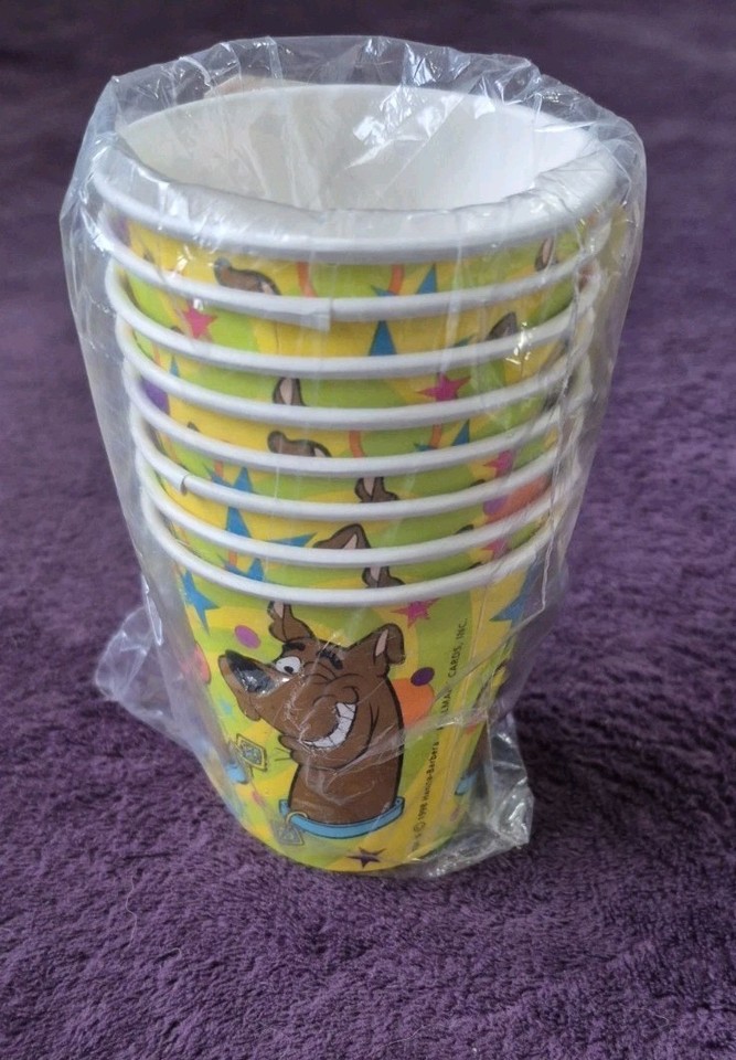 RARE Vintage 1998 Scooby-Doo Birthday Party 8 Paper Cups SEALED Cartoon ...