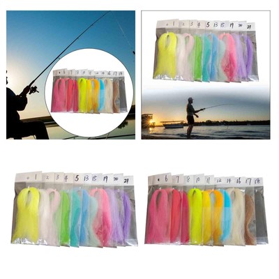 Fly Tying Materials DIY 10 Colors Fiber Silk Streamer Tail Fly Fishing ...