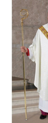 Polished Brass Pastoral Staff Simple Crozier For Church or Sanctuary 71 ...