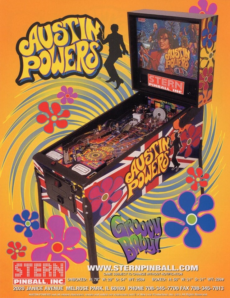 Austin Powers Pinball Machine Flyer Mint | eBay