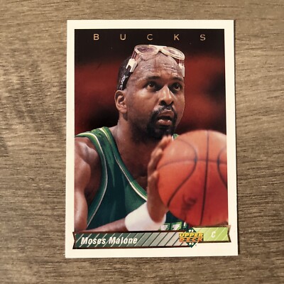 1992-93 Upper Deck Basketball Card Moses Malone Milwaukee Bucks #301 ...