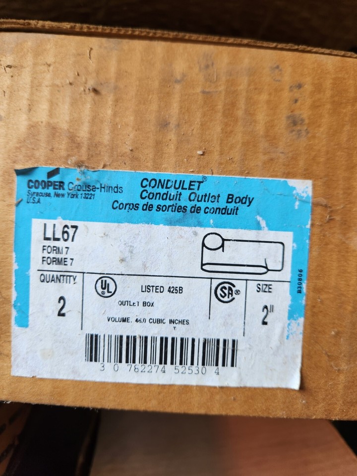 *NEW* Cooper Crouse-Hinds Conduit Outlet Body LL67 2" (Lot of 2) | eBay