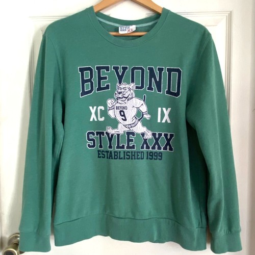 'beyond style xxx size xl sweatshirt green vintage look graphic boxy ...