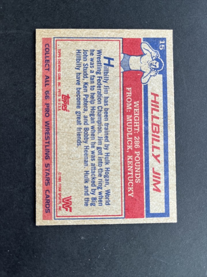 1985 Topps Wrestling Hillbilly Jim Card # 15 -Hulk Hogan | eBay