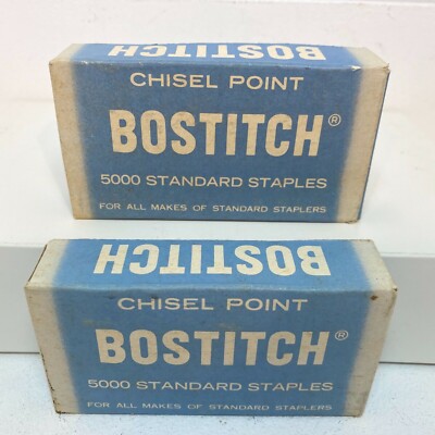 Vintage Bostitch Staple Refill 2 Boxes Of 5000 Chisel Point Staples ...