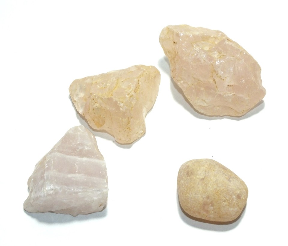 Unpolished Rocks 4 Stones Smaller Rose Quartz Pink Stones Gems Rock S75 ...