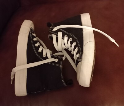 Primark black/ White Canvas Lace-Up High-Top Sneakers Shoes Women's ...