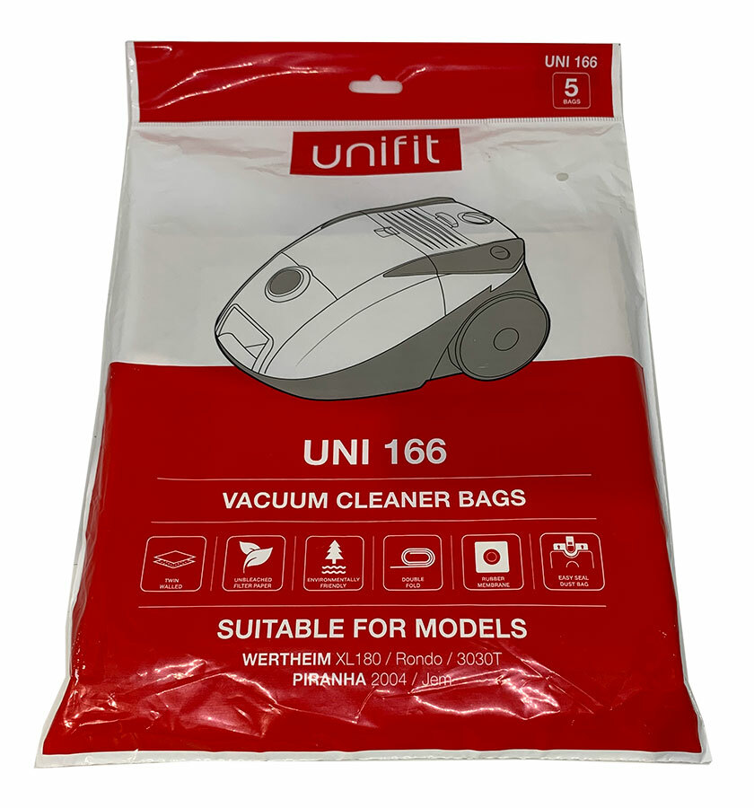 Unifit 166 Vacuum Cleaner Bags for Wertheim XL 180 X 3 Packs of 5 15 in ...