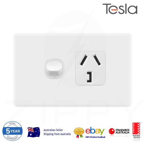 Tesla Single Power Point Socket Outlet GPO 32A (5 Year Warranty, SAA ...