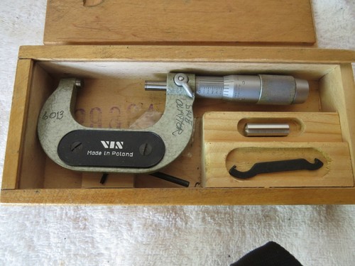 VIS Poland Outside Micrometer 1-2” w/ Case & Tools (.0001" Resolution ...