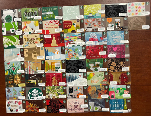 Lot of 50 NEW Assorted Starbucks Collectible Gift Cards 2006 - 2020 0 ...