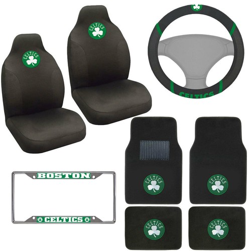 8pc NBA Boston Celtics Car Truck Seat Covers Floor Mats Steering Wheel ...
