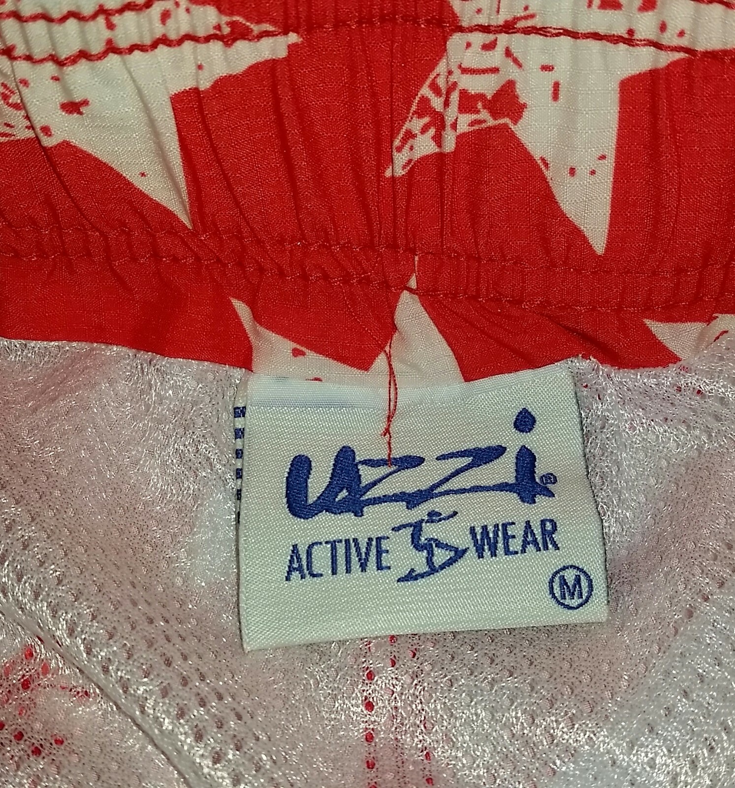 NWT MSRP $50 UZZI Mens Trunks Shorts Swimtrunk Mesh Lined Red White ...