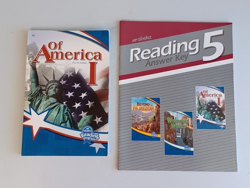 ABEKA Homeschool Grade 5 Book Lot OF AMERICA I (4th ed) & READING 5 ...