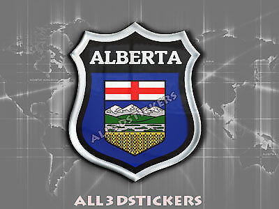 3D Emblem Sticker Resin Domed Flag Alberta - Adhesive Decal Vinyl | eBay