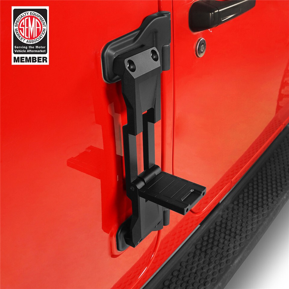 2Pc Aluminum Door Hinge Step Foot Pedal Peg Fit Jeep Wrangler JK JL ...