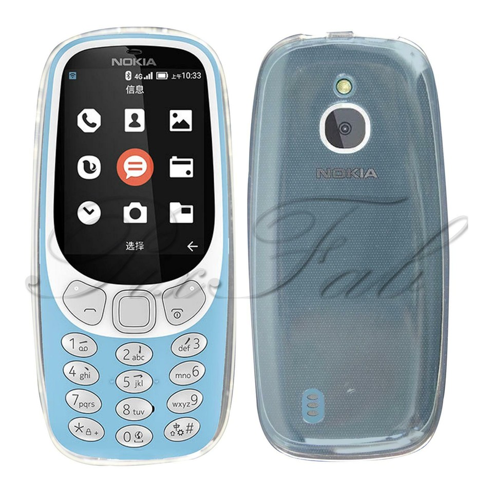 For Nokia 3310 3G 4G New Genuine Black Clear TPU Gel Rubber Phone Case ...