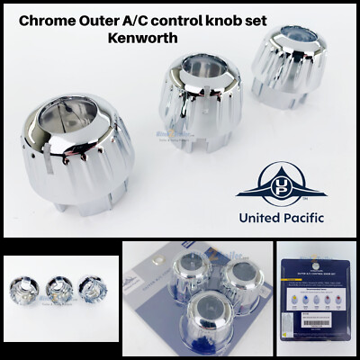 (Set/3) Chrome AC Heater Control Outer Knobs for 2006+ Kenworth W900, T800, T660 | eBay