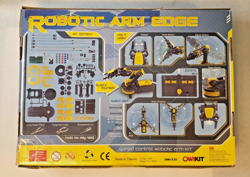 OWI Robotic Arm Kit - Build Your Own Robotic Arm - Complete Kit - New ...