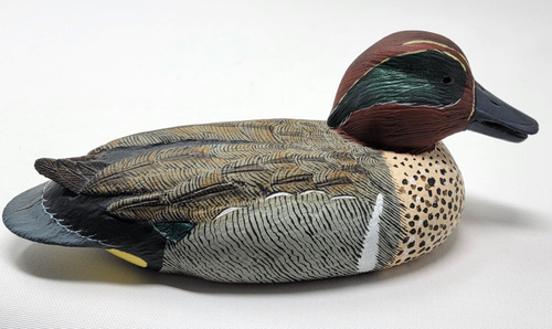 Green Winged Teal Drake Duck Decoy Hand Carved Mike Gleason Perry Hall ...