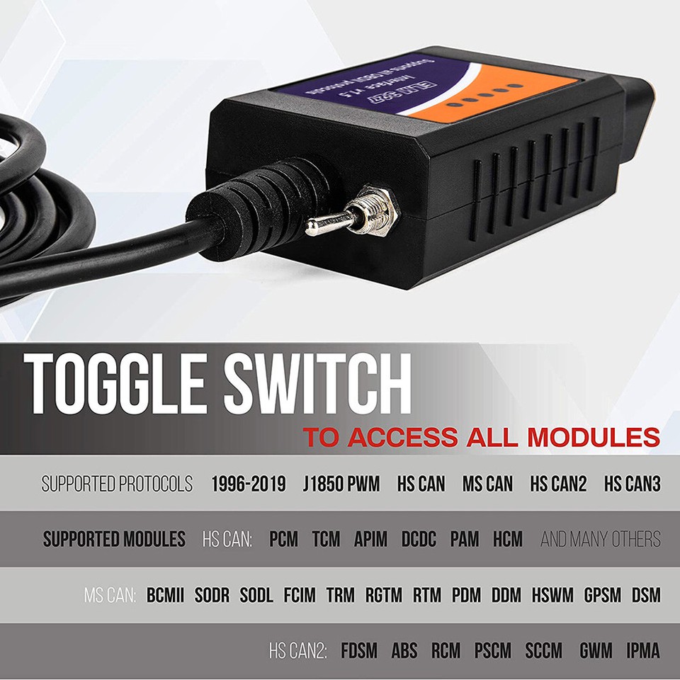 Scan OBD2 Scanner USB Modified Adapter OBD Diagnostic Tool For FORD ...