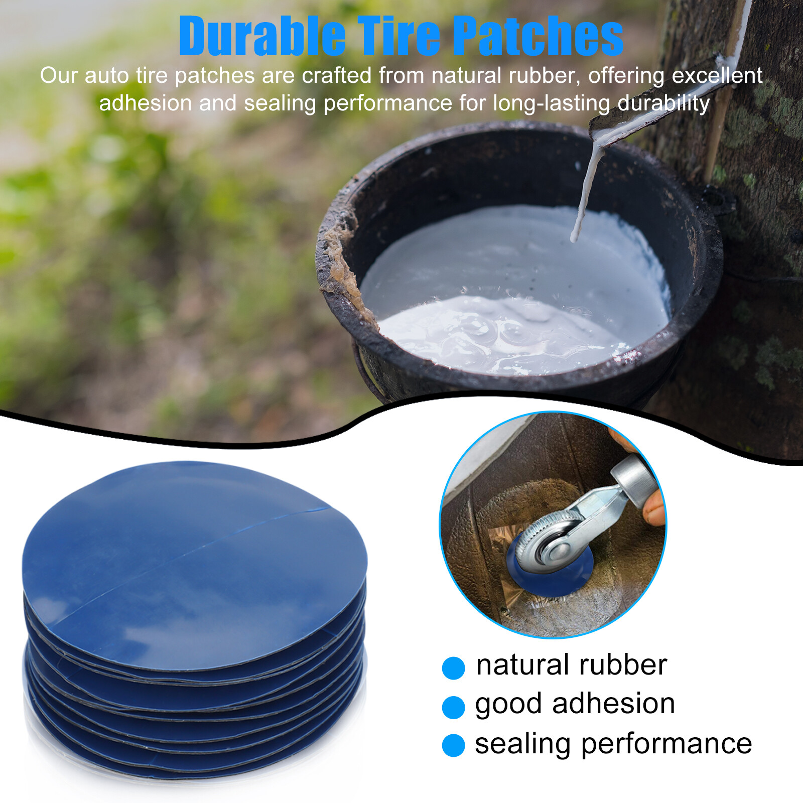 62X Heavy Duty Tire Repair Plug Patch Kit DIY Punctures Flat for Car ...