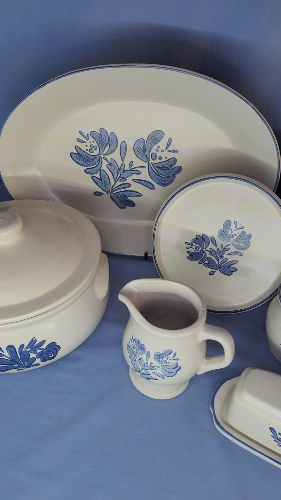 PFALTZGRAFF Dish Set Stoneware Blue Yorktowne Pattern (8 Pieces ...
