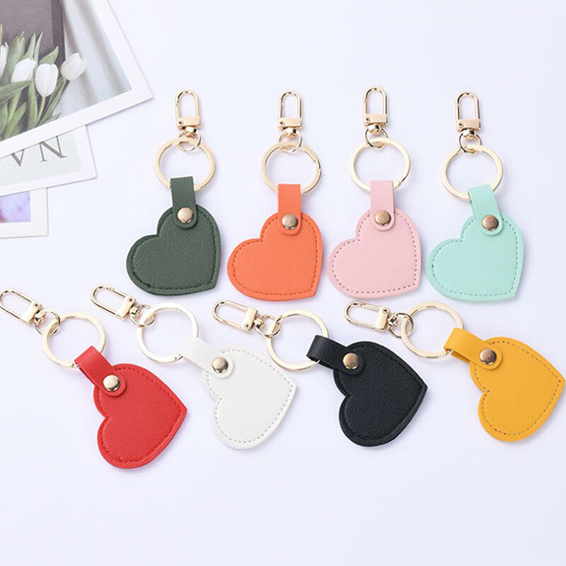 Leather Heart KeyChain Fashion Leather Heart Shape Keychain Bag Pendant ...