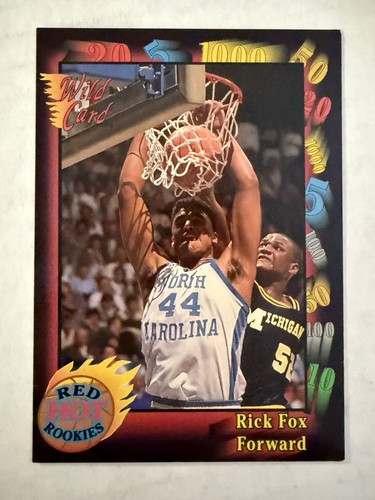 Rick Fox 1991-92 Wild Card #9 Red Hot Rookies North Carolina Tar Heels ...